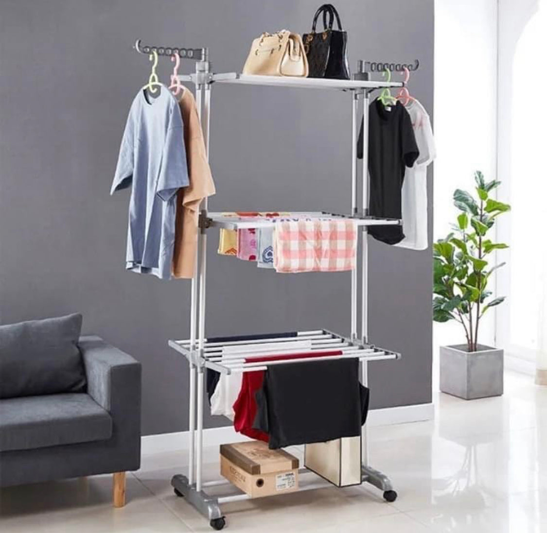 Multi-Layer Foldable Clothes Drying Rack – Citystore.pk